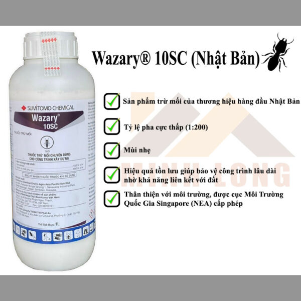 Thuốc Diệt Mối Wazary 10SC Chai 1 Lít - Thuốc chống mối từ (Nhật Bản)